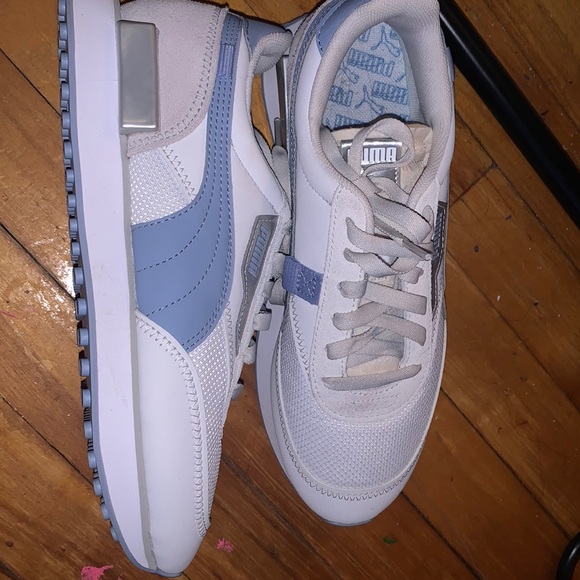 Puma | Shoes | Puma Women Sneakers Blue White And Silver Wore Them Once ...